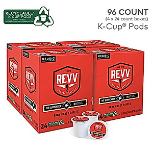 REVV No Surrender, Single-Serve Keurig K-Cup Pods, Dark Roast Coffee, 96 Count