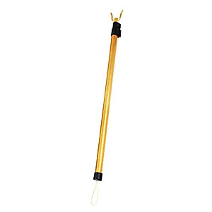 DOITOOL Long Reach Hook 49.1 inch Extended Closet Pole with Utility Hook, Retractable Long Reach Stick Closet Pole Telescoping Long Pole for Clothes, Shutter, Closet, Curtain, Shelf, Ceiling ( Gold )