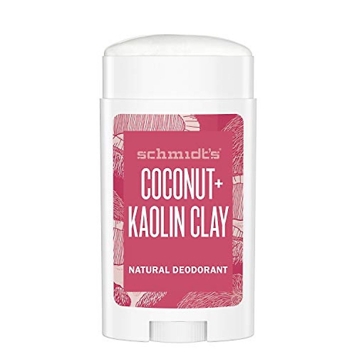 Schmidt's Aluminum Free Natural Deodorant for Women and Men, Coconut & Kaolin Clay for Sensitive Skin with 24 Hour Odor Protection, Certified Natural, Vegan, Cruelty Free, 3.25 oz