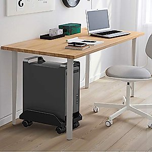 CPU Holder Stand, Mobile Computer Tower Stand with Wheels, Computer Mainframe Bracket, Adjustable PC Holder Cart