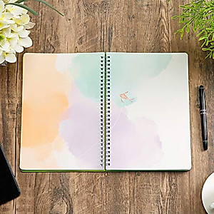 SIIXU Spiral Journals for Women, Hardcover Notebook, Colorful Blank, Large, 128 Pages, B5, 6.8”x9.8, Summer