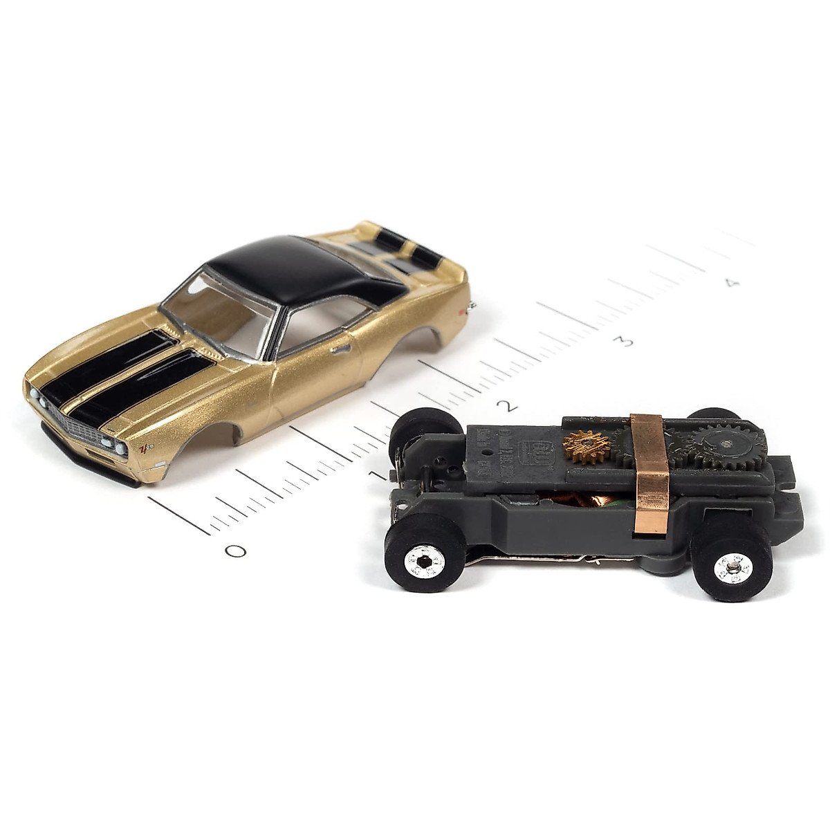 Auto World Thunderjet Cars N Coffee 1968 Chevrolet Camaro Z28 (Gold) HO Scale Slot Car