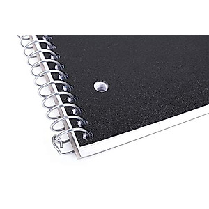 Mintra Office Durable Spiral Notebooks, 1 Subject, (Black, College Ruled 3 Pack), 100 Sheets, Poly Pocket, Moisture Resistant Cover, Strong Chipboard back, For School, Office, Business,