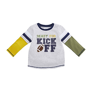 Mud Pie baby boys Football T-shirt Mud Pie Tee Kick Off Medium 2T 3T, Kick Off, 2-3T US