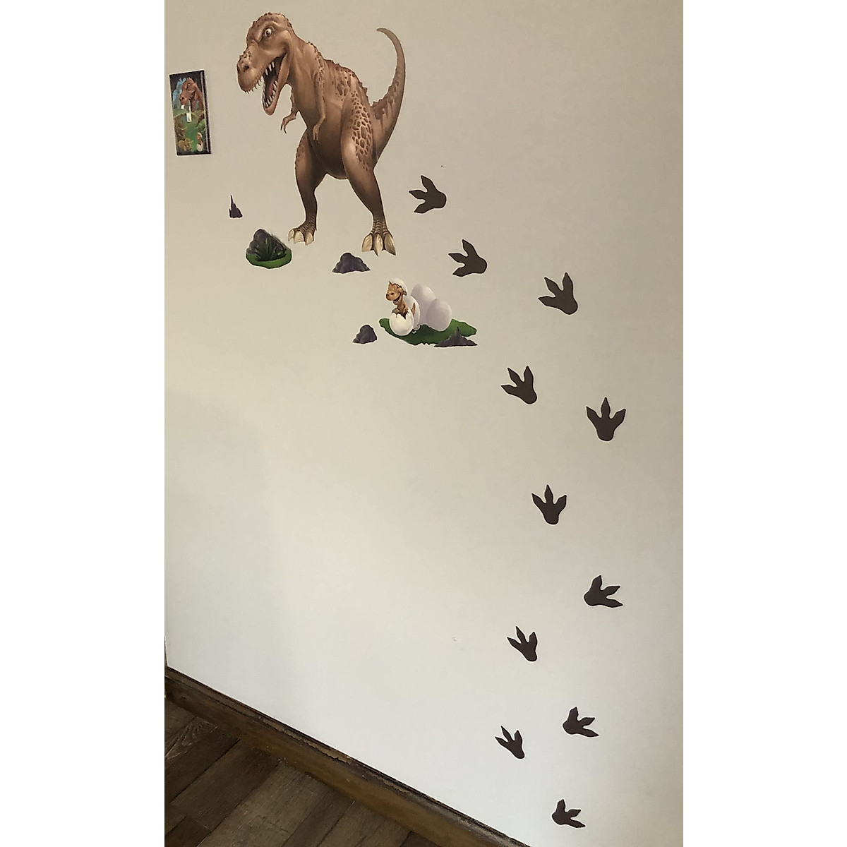 Dinosaur Wall Decals – Dino Decor Art Stickers for Boys & Kids Bedrooms, Playroom Murals & Decorations (T-Rex & Baby)