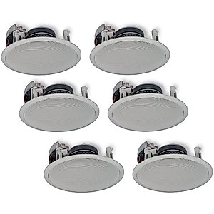 Yamaha In-Ceiling 2-Way 120 watts Natural Sound Custom Easy-to-install Speakers (Set of 6) with 1