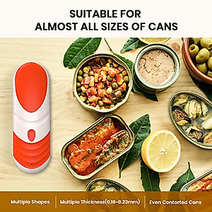 miadore Electric Can Opener for Kitchen,Rechargeable Automatic Can Opener with Removable Tilted Blade,One-Touch Operation, Smooth Edge,Built-In Magnet,Power Warning-Vibrant Orange