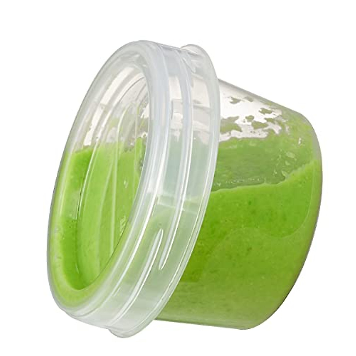 Elegant Disposables Baby Food Storage Containers 24 Pack, 4 ounce Colored Twist on Lids, Plastic, 1/2 Cup Small Freezer Storage Container