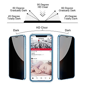 ESTPEAK Compatible with iPhone 13 Pro Max Anti Peep Magnetic Double-Sided Privacy Screen Protector Clear Back Metal Bumper Privacy Anti Spy Phone Case