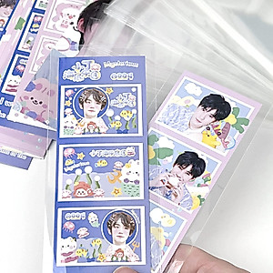 LOMIMOS 100pcs Cake Money Box Transparent Bag,Resealable Cellophane Adhesive Self-Sealing Clear Plastic Packing Bag for Birthday Wedding Party Decoration,3.1X7.5in