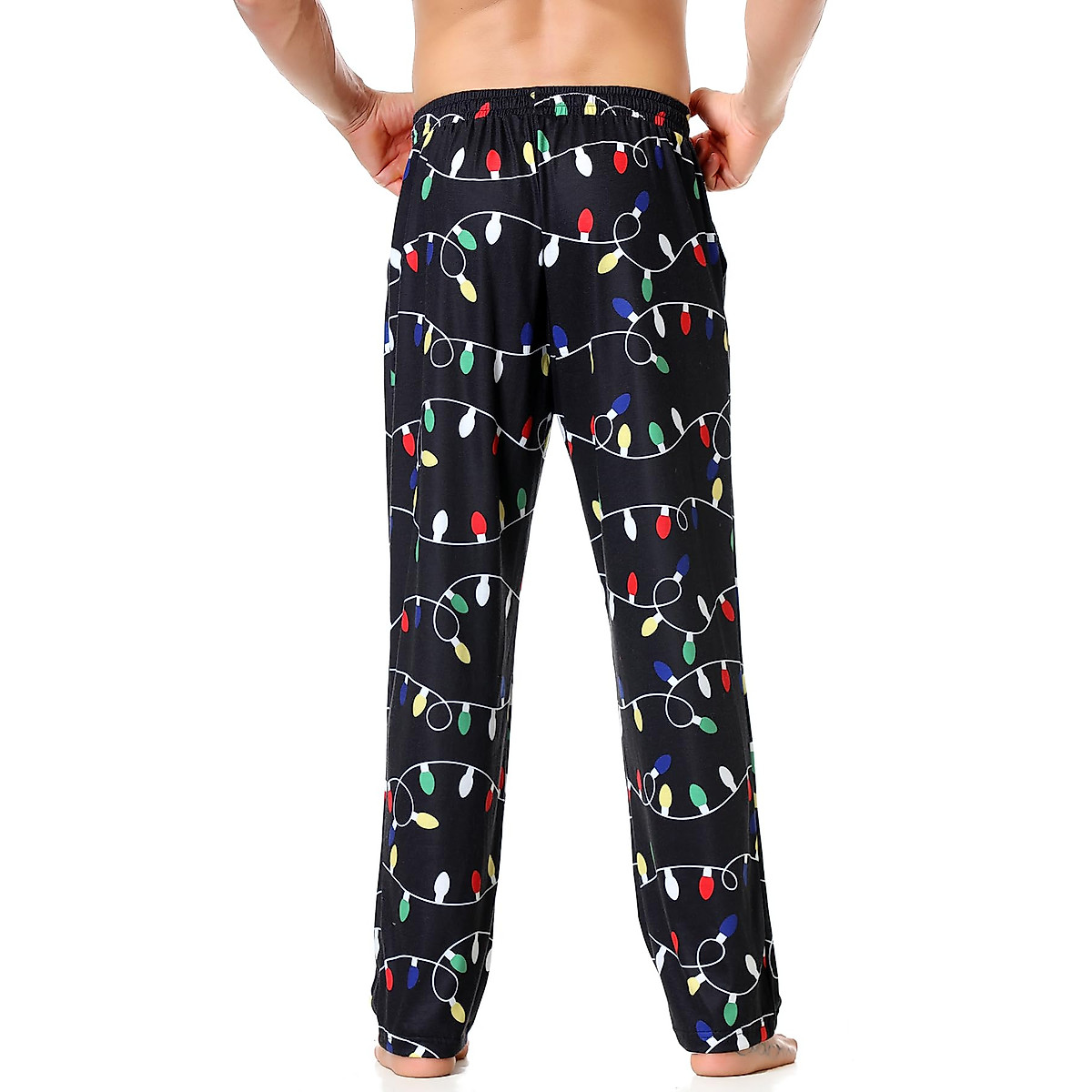 Dancer queen Christmas Pajama Pants for Men,Men's Funny PJ Pants Holiday Pajamas Sleepwear for Lounging,Xmas PJS Bottoms BlackLight Strip(XX-Large)