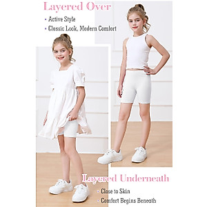 Resinta 8 Pack Girls Bike Cartwheel Shorts Toddler Under Dress Dance Short Kids Biker Safety Shorts Multi-Color 4T-5T