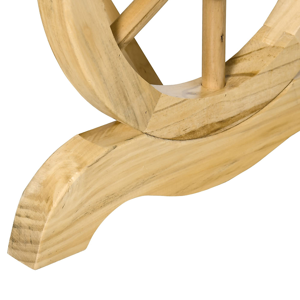 Outsunny 2-Person Wooden Garden Bench, Outdoor Wagon Wheel Porch Bench for Backyard Garden, Support 550 LBS, Rustic Country Style Patio Furniture, Brown