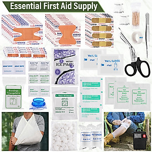 Survival First Aid Kit, Molle Medical Pouch 282PCS Outdoor Emergency Survival Gear and Equipment for Hiking Camping Hunting Car Boat Home Travel and Adventures, Perfect Gifts for Him Men