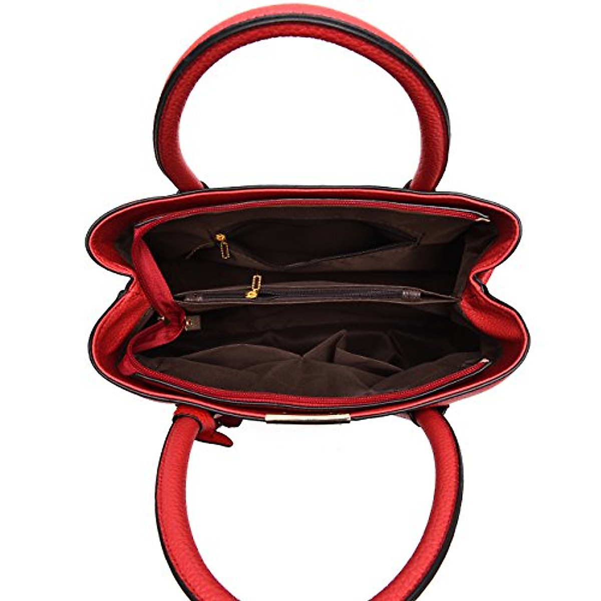 Covelin Women's Top-handle Cross Body Handbag Middle Size Purse Durable Leather Tote Bag Wine red