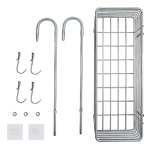 Antrader Hanging Shower Rack,Shower Caddy Hanging,Hung on the Faucet or the Door,the Back Hook Can be Rotated,No Drilling,304 Stainless Steel,Single Layer Shelf