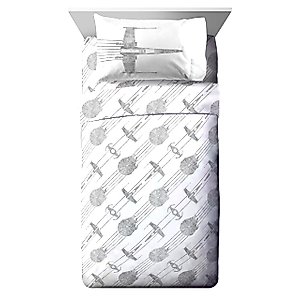 Jay Franco Star Wars Falcon Schematics Full Size Sheet Set - 4 Piece Set Super Soft and Cozy Kid’s Bedding - Fade Resistant Microfiber Sheets