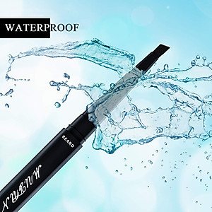 Beard Pencil Filler for Men - Water Resistance, Sweat Proof, Long Lasting & Natural Finish barber Pencil, Mustache Repair Shape, Two more Pencil Replacement Tip (black)