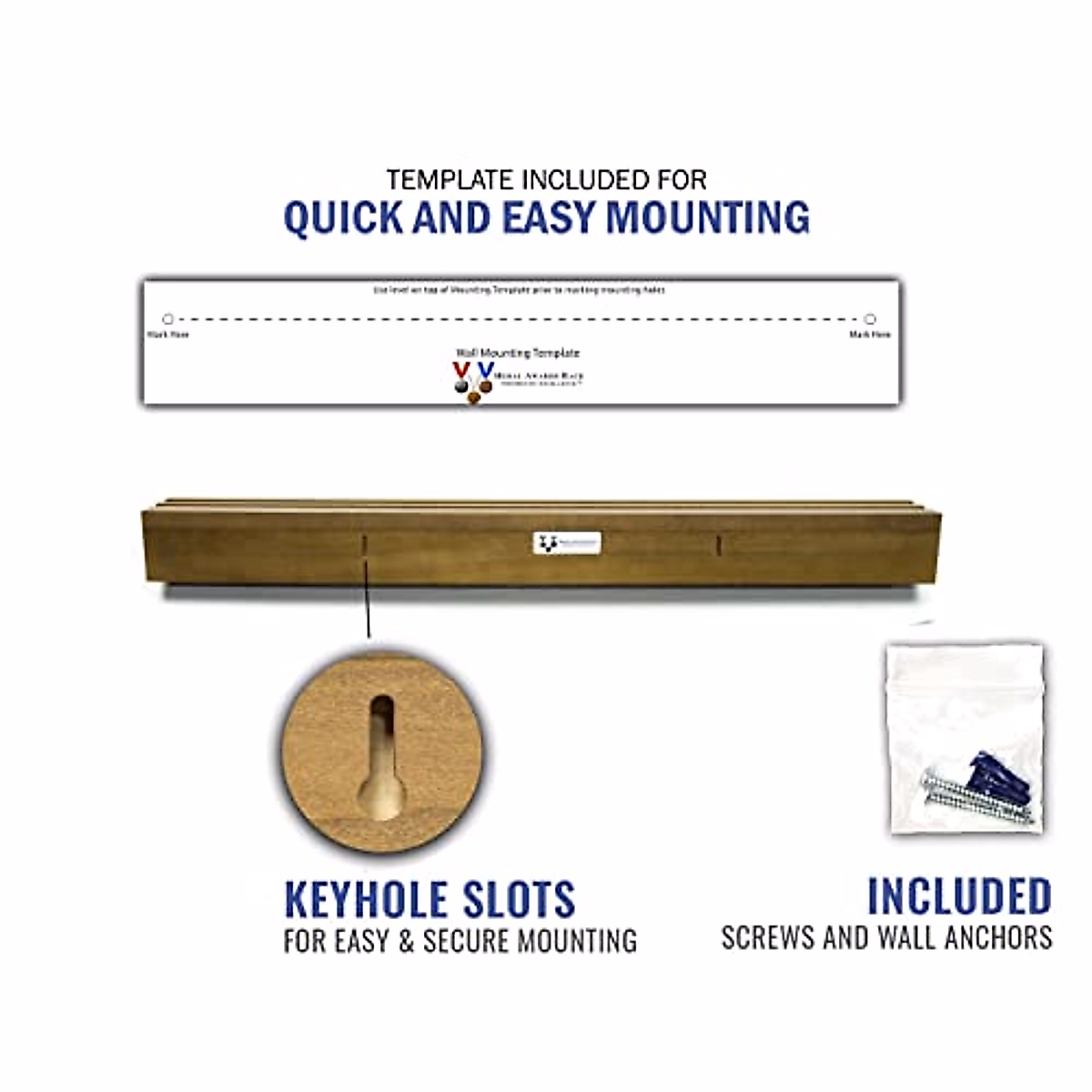 3ft Medal Awards Rack Premier Trophy Shelf- Trophy, Plaque and Medal Display (Stained Walnut)