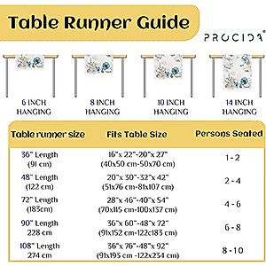 PROCIDA Summer Blue Seashell Table Runner Tropical Ocean Beach Burlap Table Runners Seasonal Holiday Party Kitchen Indoor Outdoor Dinning Decor 13x72 Inch