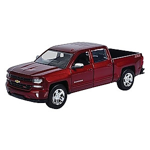 Motor Max 2017 Chevy Silverado 1500 LT Z71 Crew Cab Pick-Up Truck, Candy Red 79348/16D - 1/24 Scale Diecast Model Toy Car but NO Box