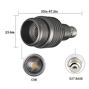 Texsens PAR20 LED Bulb, 7W Focus Spotlight Bulbs, CRI 97 COB Downlight Light, Adjustable Beam Angle 15-60 Degree, 2800k Warm White, AC85-256V, Perfect for Commercial, Showcase & Home Lighting (Grey)