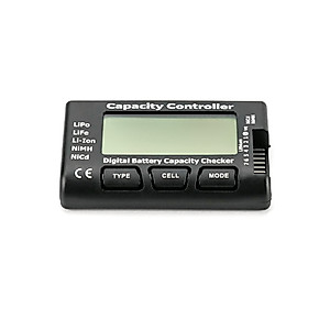 QWORK RC Cellmeter Controller Tester Voltage Tester, 7 Digital Battery Capacity Checker Compatible with LiPo Life Li-ion NiMH Nicd Battery