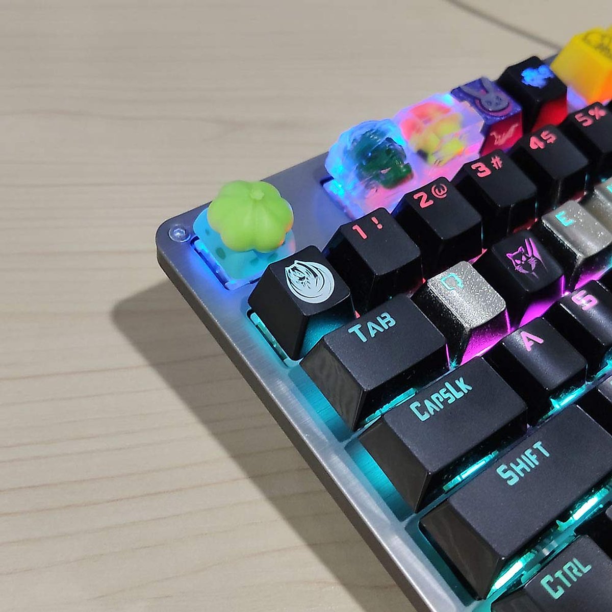HFSECURITY Little Fire Dragon Frog Seed Design Resin Keycaps for Cherry Mx Switch Mechanical Gaming Keyboard Use SA R1 (FrogSeed)