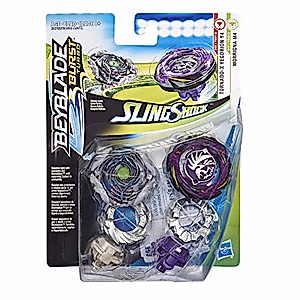Beyblade Burst Turbo Slingshock Dual Pack Morrigna M4 & Tornado-X Yegdrion Y4 -- 2 Right-Spin Battling Tops, Age 8+