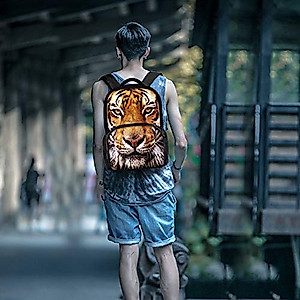 Tiger Animal School Bag For Man/Kid/Girl/Woman 3D Printing Student Backpack 17 Inch Black Cool Design Casual Daypack