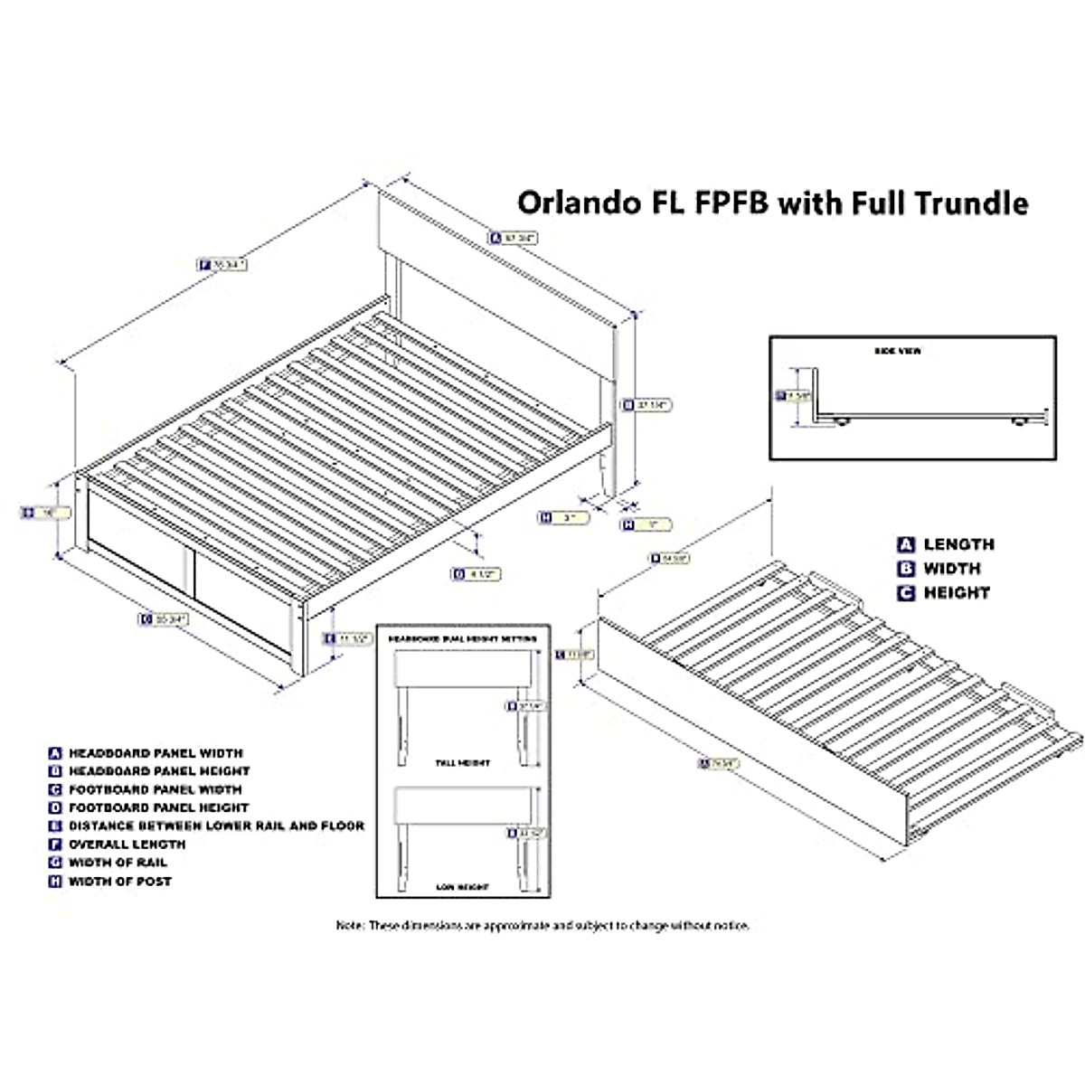 Atlantic Furniture AR8132052 Orlando Platform, Full, White