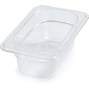 Carlisle FoodService Products 3068607-E Plastic Food Pan, 1/9 Size, 2.5 Inches Deep, Clear