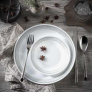 Corelle 1127003 Mystic Gray Chip & Break Resistant 12pc Dinner Set, Service for 4, Grey, 27.94 x 12.38 x 26.67 cm