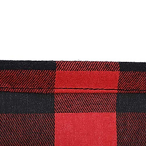 3 Pack Storage Basket Set Buffalo Plaid Shelf Basket Decorative Organizing Baskets for Toys, Clothes, Nursery, Closet, Home, Office, Red Black Grid