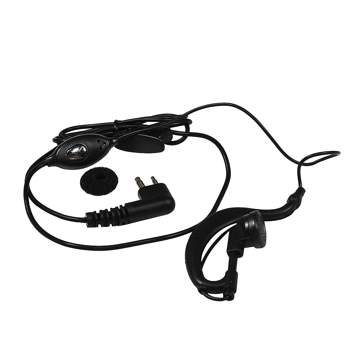 HQRP 2-Pin External Ear Loop Headset w/PTT Microphone Compatible with Motorola RDV-5100, RDV-2020, RDU-2020, RDU-2080D, RDU-4100, RDU-4160D, RDV-2080D, RDV-5100 Sun Meter