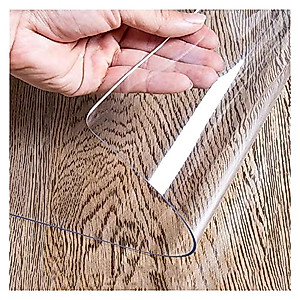 Clear PVC Desk Chair Mat Transparent Heavy Duty Hard Chair Mat for Wood Floors, Rectangular Home Carpet Protector, Can Be Cut Multipurpose Vinyl Roll for Hallway Entryway Foyer Hall Area Rugs,60-160cm