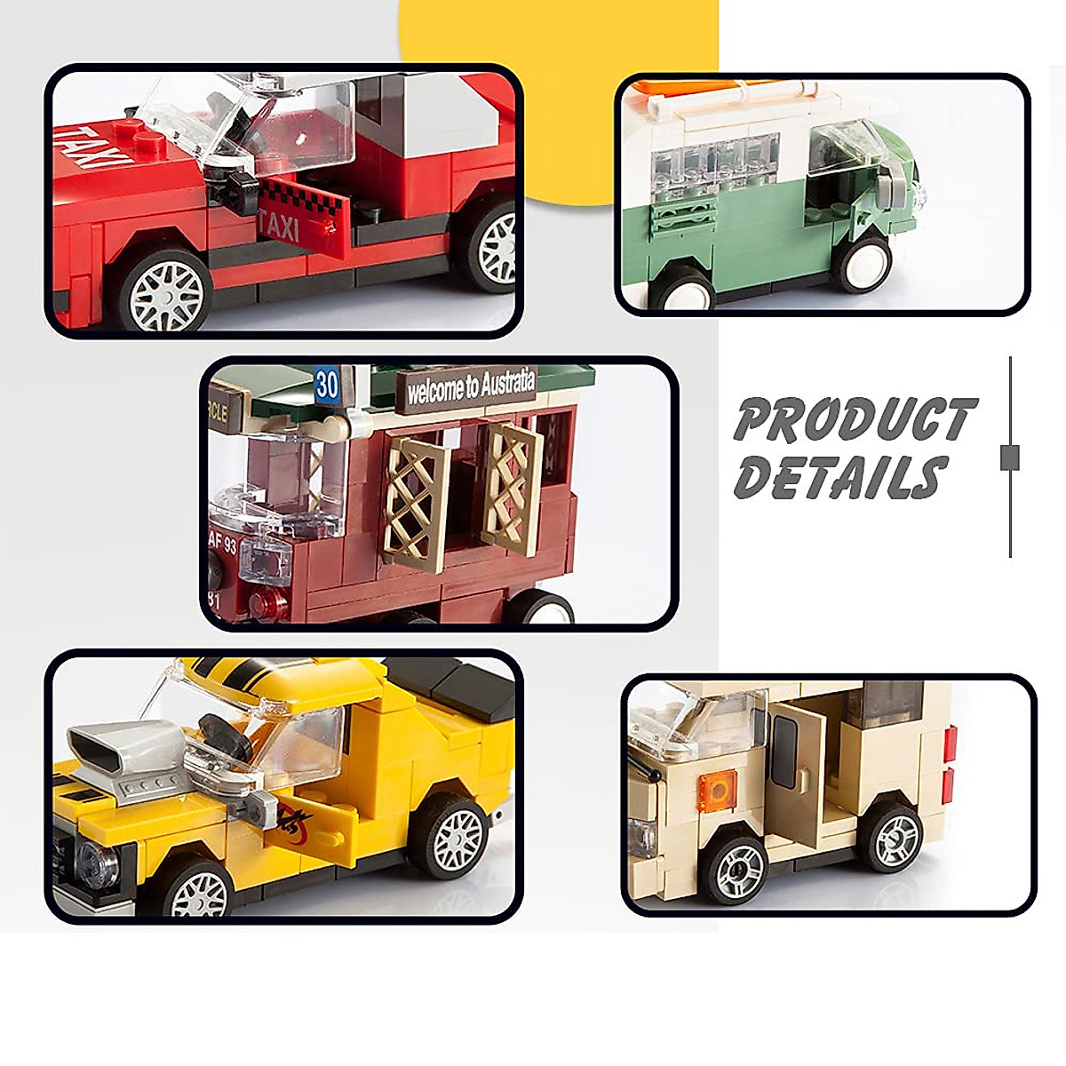 Uvini Building Block Pull Back Car for Kids, Vehicles Bricks, Car Models Building Sets, Best Gift Building Blocks Car Sets for Kids 6+ on Build and Play Game Party Favors, 803 Pieces