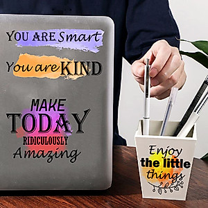 Rub-On Rainbow Quotes & Stickers: Aesthetic Motivational & Thought-Provoking Decals (DIY Party Pack of 17 Pcs - Color1)