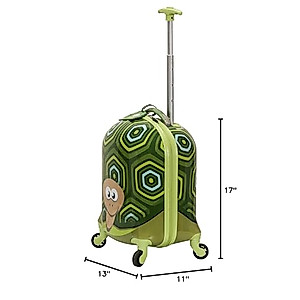 Rockland Jr. Kids' My First Hardside Spinner Luggage, Turtle, Carry-On 19-Inch, Telescoping Handles