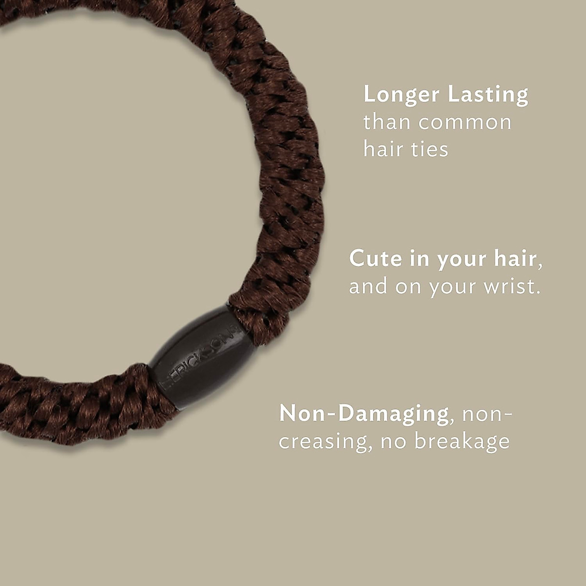 L. Erickson Grab & Go Pony Hair Ties - Black - 15 Pack Grab and Go Ponytail Holders - Black Hair Ties No Damage - Hair Bands Hair Accessories for Women