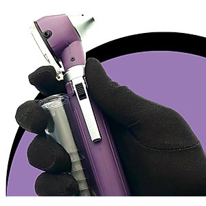 MEDCASE Brilliance German Fiber Optic Otoscope - Professional Ear Scope with LED Light and Speculum for Ear Examination and Diagnosis - Ideal for Professional and Home Use - Purple Color