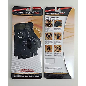 Copper Tech PRO Women's Pickle Ball, Badminton and Tennis Glove Worn ON Right Hand (Black/Black, ONE Size FIT Most(Small Thru Medium))