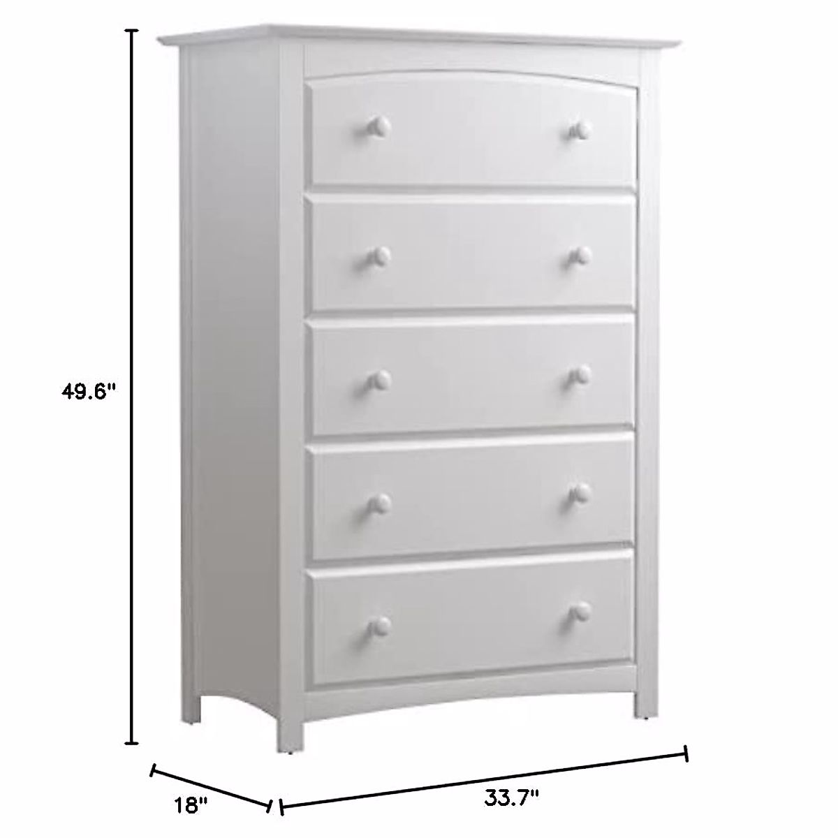Storkcraft Kenton 5 Drawer Dresser (White) – Dresser for Kids Bedroom, Nursery Dresser Organizer, Chest of Drawers for Bedroom with 5 Drawers, Universal Design for Children’s Bedroom