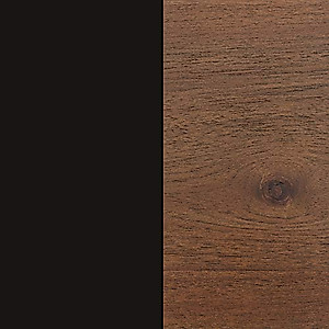 Nathan James Doxa Modern Industrial Coffee Table Wood in with Metal Rectangle Frame, Dark Brown/Black