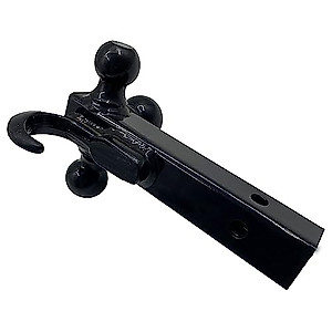 2" Tri Ball Trailer Hitch Mount with Tow Hook & Pin，Tri-Ball (1-7/8", 2", 2-5/16")，for Pickup Truck Tow Hitch Receiver