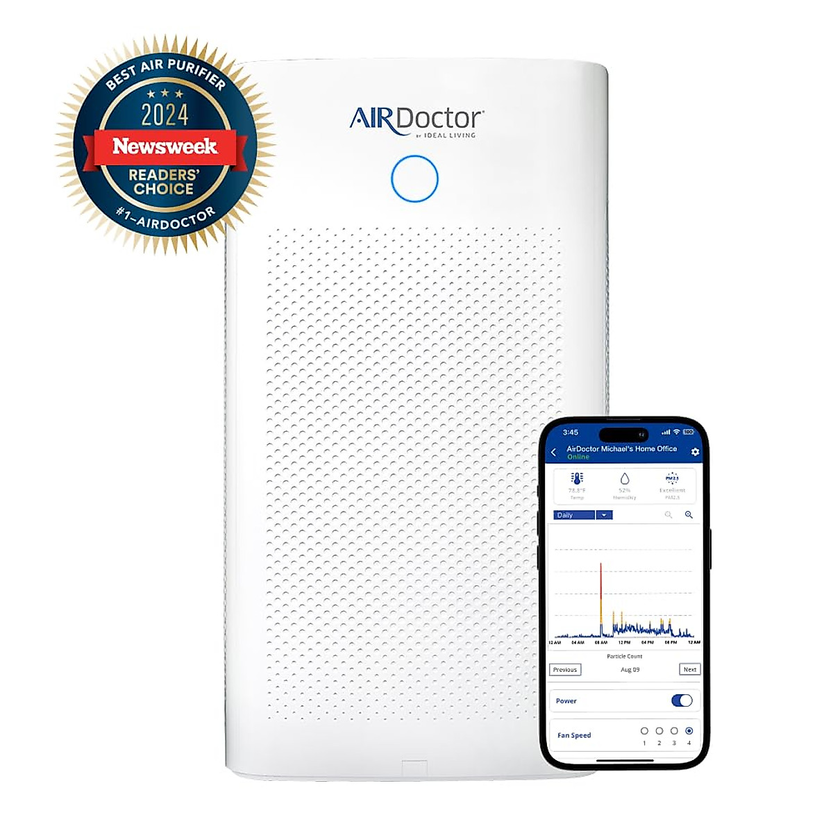 AIRDOCTOR AD5500i SMART HEPA Air Purifier for Extra Large Spaces & Open Concepts with UltraHEPA, Carbon & VOC Filters - Captures particles 100x Smaller than HEPA Standard (AirDoctor 5500i Smart)
