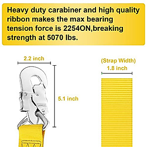 Trsmima Hunting Safety Harness, Tree Climbing Belt Restraint Lanyards, Safety Adjustable Lanyard, Add Level