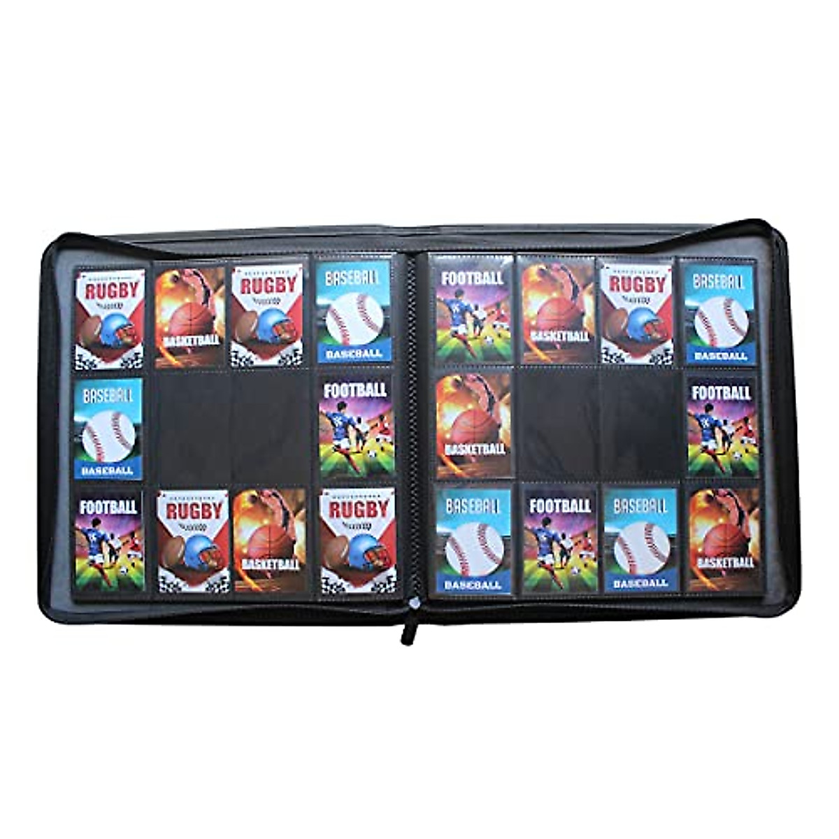 TURKRA Premium Card Binder,12-Poket Card Holder Album with Zipper, Side Loading 480 Pocket Binder for Trading Cards and Sports Cards (Black)