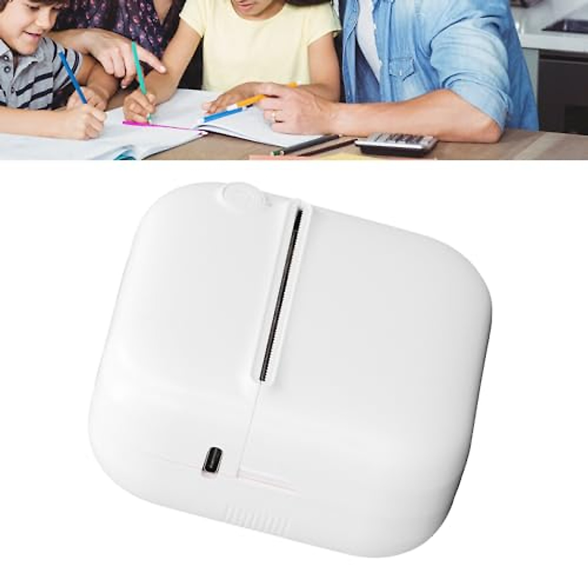ANGGREK Mini Printer, Multifunctional Thermal Printing Technology Portable Fast Connection Mini Pocket Printer for Home