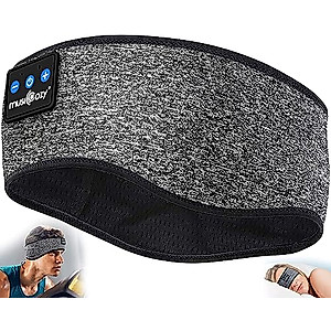 MUSICOZY Bluetooth 5.2 Headband Headphones for Sleep, Wireless Earphones Music Headphones for Side Sleepers Sleeping Earbuds Eye Mask for Mom Women Men Workout Running Cool Unique Gifts